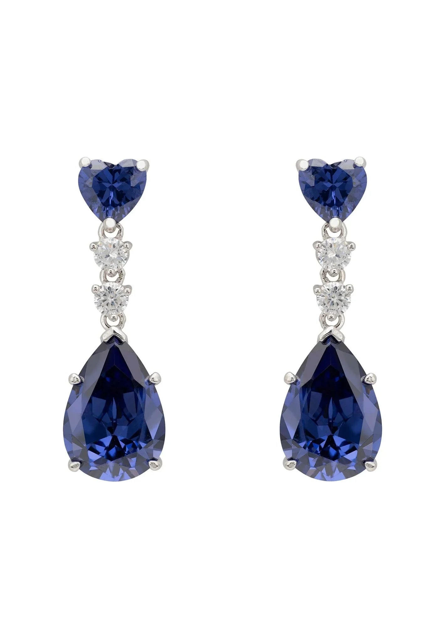 Augusta Tanzanite Teardrop Earrings Silver