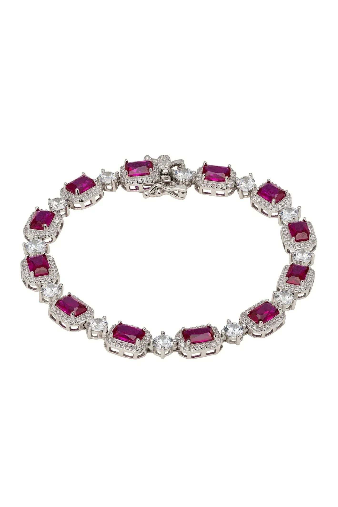 Elena Gemstone Bracelet Ruby Silver