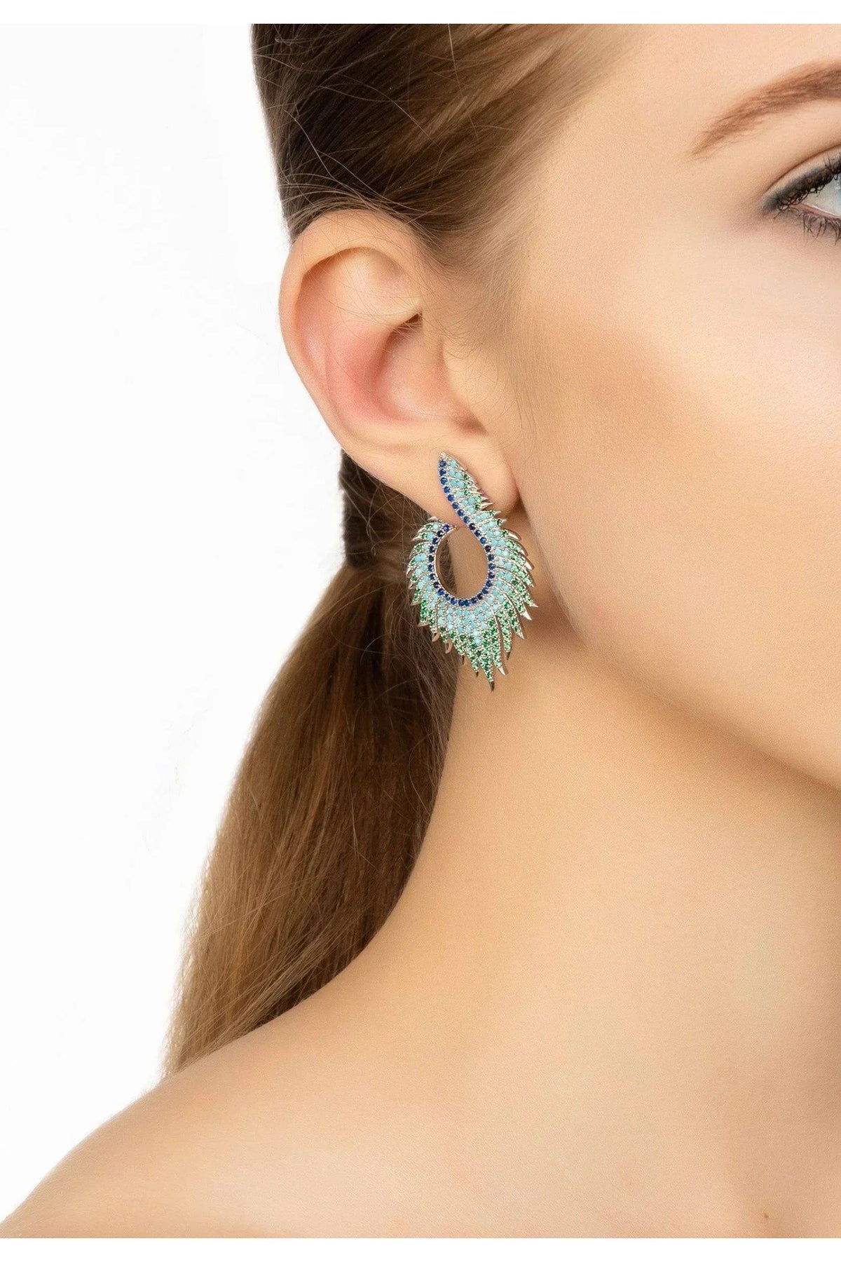 Flame Earrings Cold Ice Silver