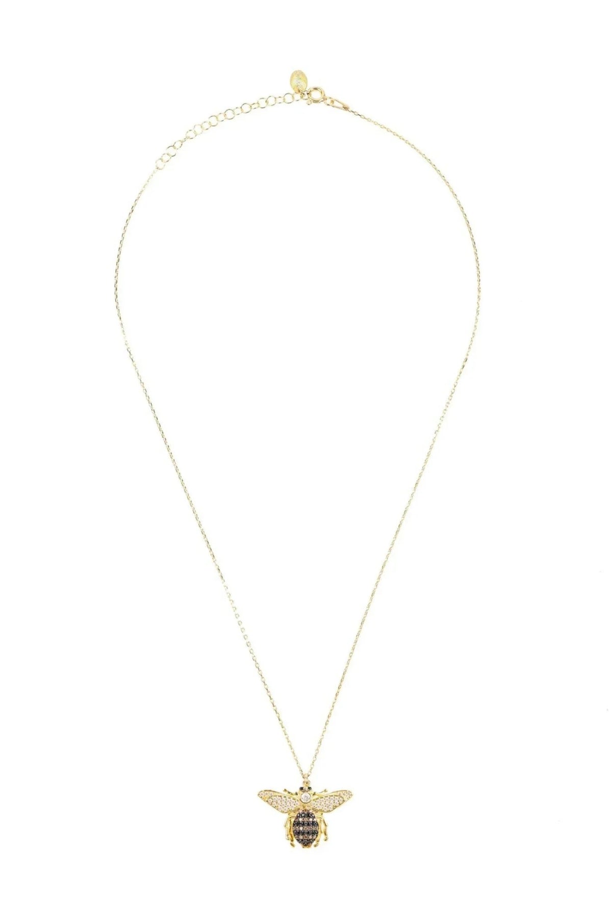 Honey Bee Pendant Necklace Gold