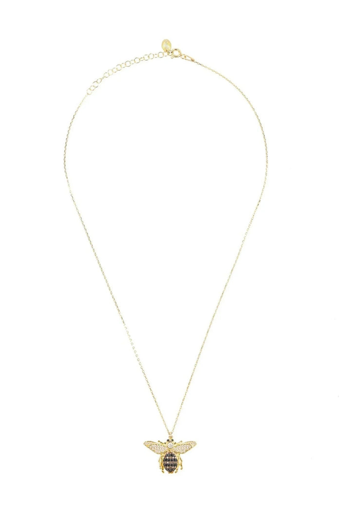 Honey Bee Pendant Necklace Gold